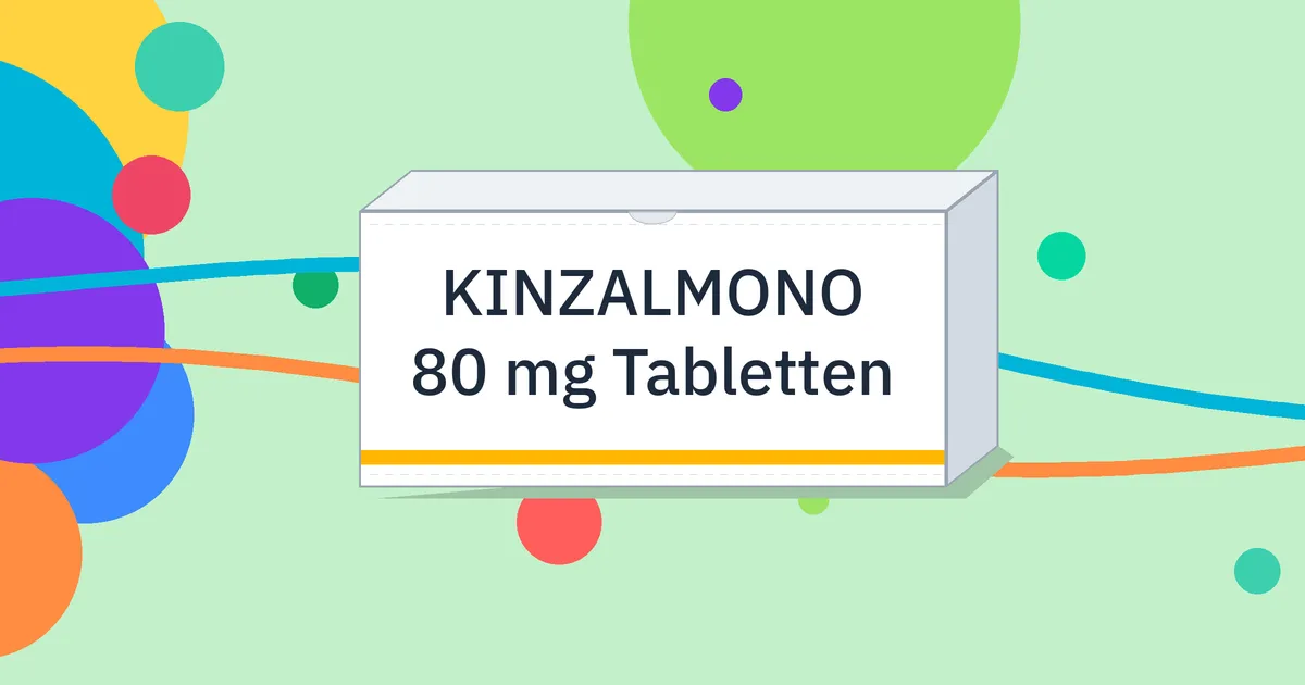 Symbolbild: Packung mit der Aufschrift KINZALMONO 80 mg Tabletten (PZN 03748957) – Verfügbarkeit und Bezug in Apotheken in Frankfurt am Main