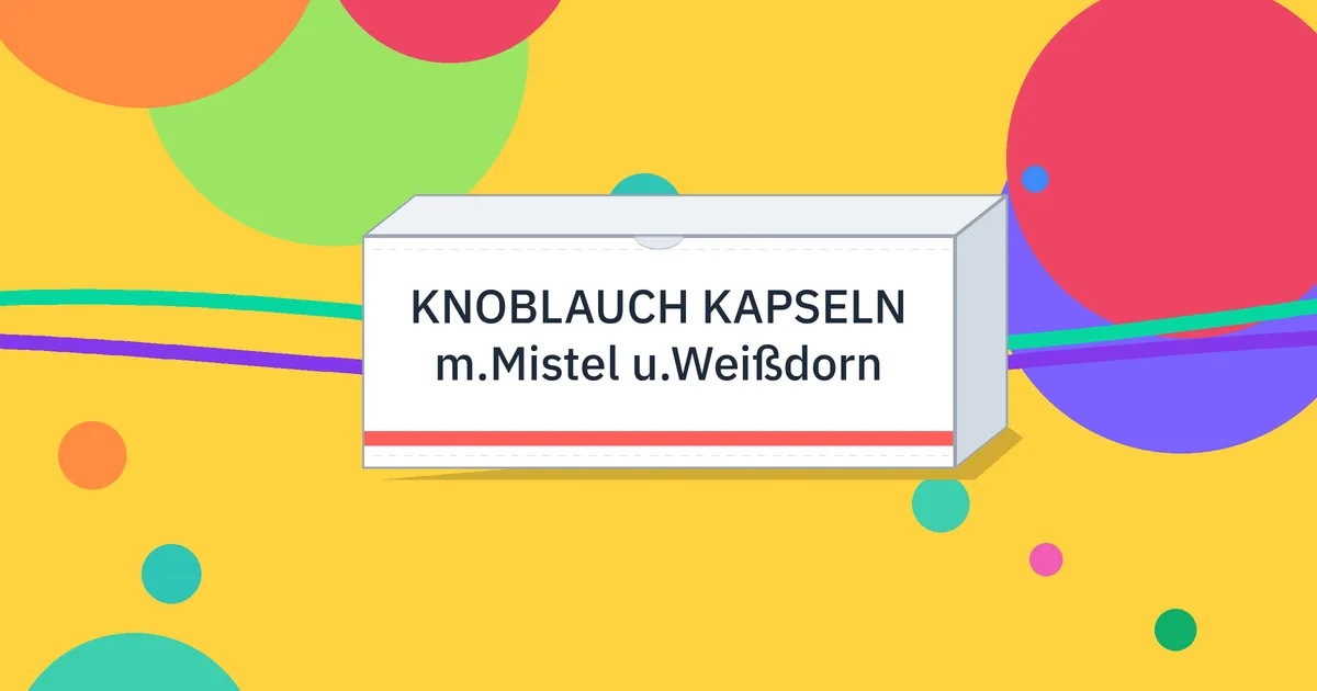 Symbolbild: Packung mit der Aufschrift KNOBLAUCH KAPSELN m.Mistel u.Weißdorn (PZN 01355596) – Verfügbarkeit und Bezug in Apotheken in Frankfurt am Main