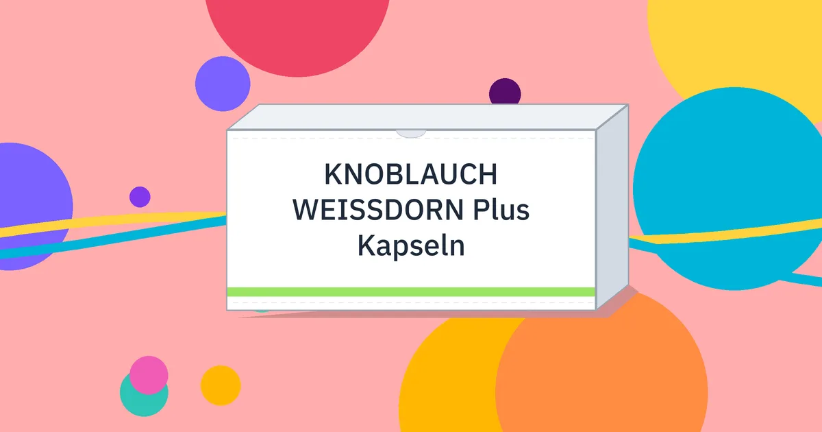 Symbolbild: Packung mit der Aufschrift KNOBLAUCH WEISSDORN Plus Kapseln (PZN 11026801) – Verfügbarkeit und Bezug in Apotheken in Frankfurt am Main