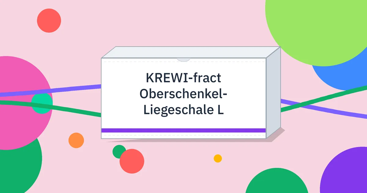 Symbolbild: Packung mit der Aufschrift KREWI-fract Oberschenkel-Liegeschale L (PZN 17300812) – Verfügbarkeit und Bezug in Apotheken in Frankfurt am Main