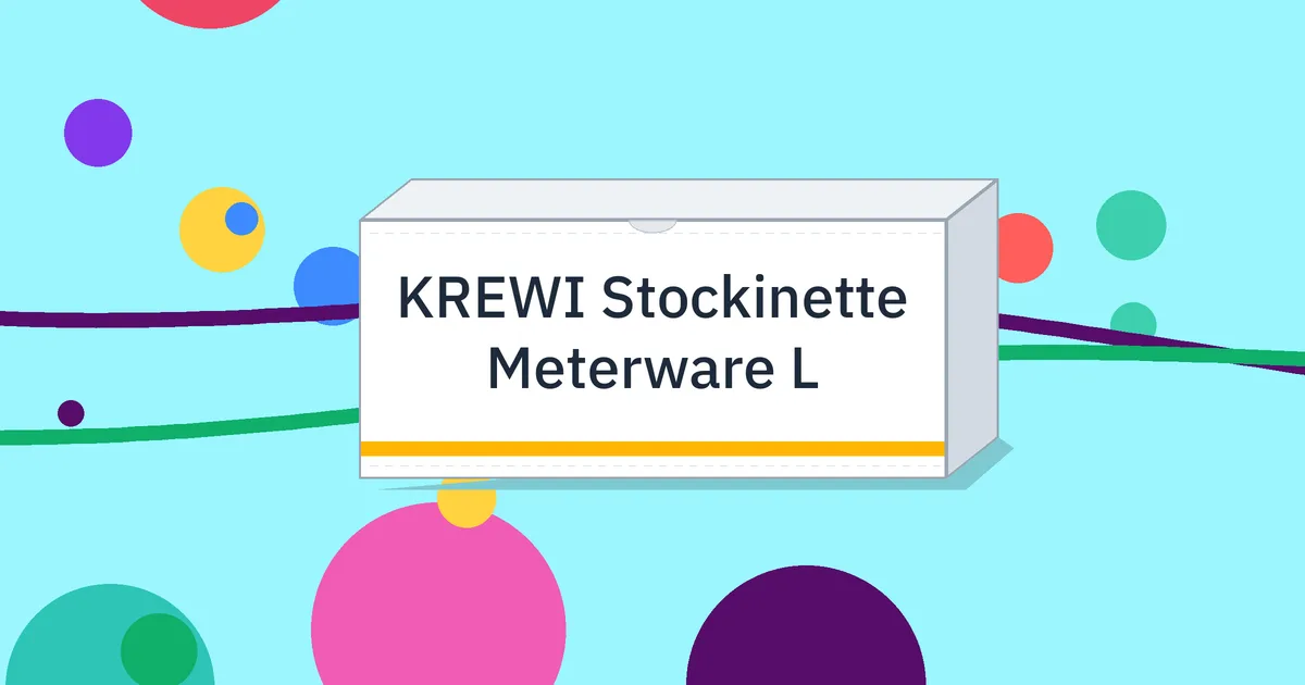 Symbolbild: Packung mit der Aufschrift KREWI Stockinette Meterware L (PZN 06710234) – Verfügbarkeit und Bezug in Apotheken in Frankfurt am Main