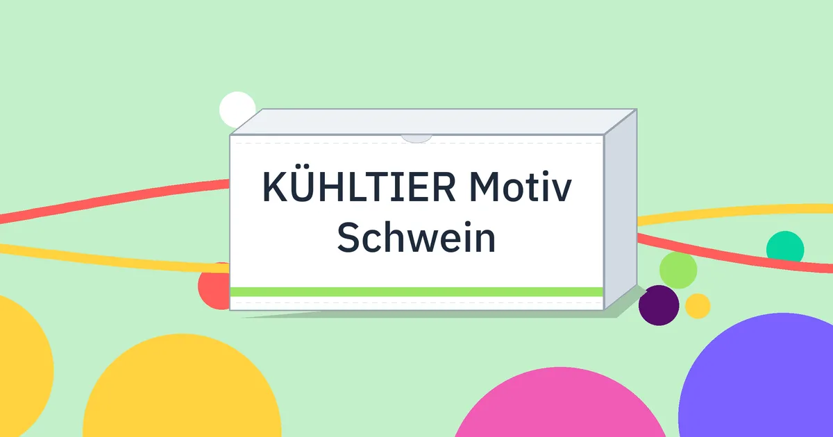 Symbolbild: Packung mit der Aufschrift KÜHLTIER Motiv Schwein (PZN 18444631) – Verfügbarkeit und Bezug in Apotheken in Frankfurt am Main