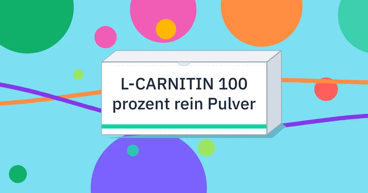 Symbolbild: Packung mit der Aufschrift L-CARNITIN 100 prozent rein Pulver (PZN 00829885) – Verfügbarkeit und Bezug in Apotheken in Frankfurt am Main
