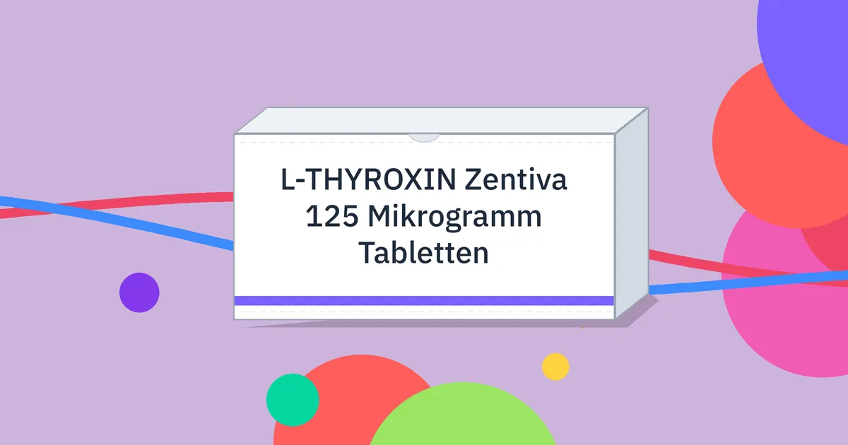 Symbolbild: Packung mit der Aufschrift L-THYROXIN Zentiva 125 Mikrogramm Tabletten (PZN 16778380) – Verfügbarkeit und Bezug in Apotheken in Frankfurt am Main