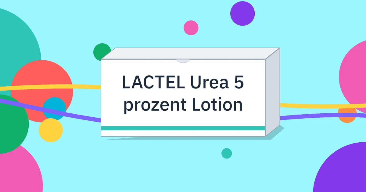 Symbolbild: Packung mit der Aufschrift LACTEL Urea 5 prozent Lotion (PZN 11082308) – Verfügbarkeit und Bezug in Apotheken in Frankfurt am Main