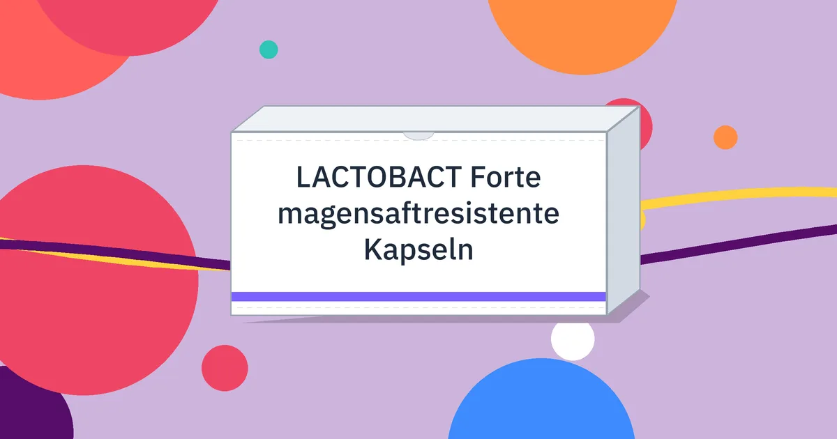 Symbolbild: Packung mit der Aufschrift LACTOBACT Forte magensaftresistente Kapseln (PZN 11299858) – Verfügbarkeit und Bezug in Apotheken in Frankfurt am Main