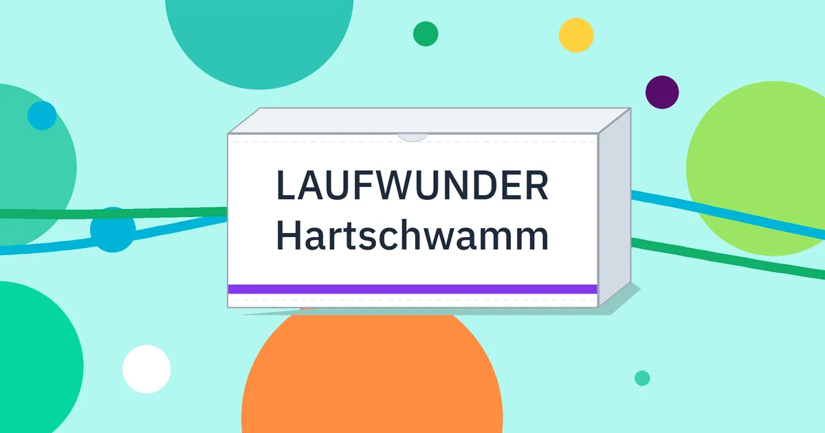 Symbolbild: Packung mit der Aufschrift LAUFWUNDER Hartschwamm (PZN 00817965) – Verfügbarkeit und Bezug in Apotheken in Frankfurt am Main