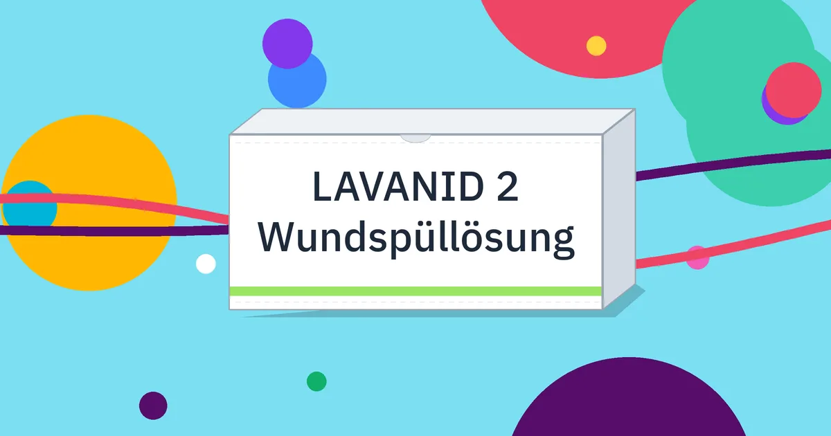 Symbolbild: Packung mit der Aufschrift LAVANID 2 Wundspüllösung (PZN 02178529) – Verfügbarkeit und Bezug in Apotheken in Frankfurt am Main