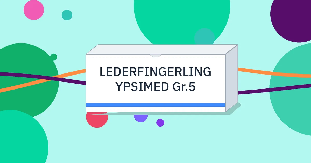 Symbolbild: Packung mit der Aufschrift LEDERFINGERLING YPSIMED Gr.5 (PZN 03879932) – Verfügbarkeit und Bezug in Apotheken in Frankfurt am Main
