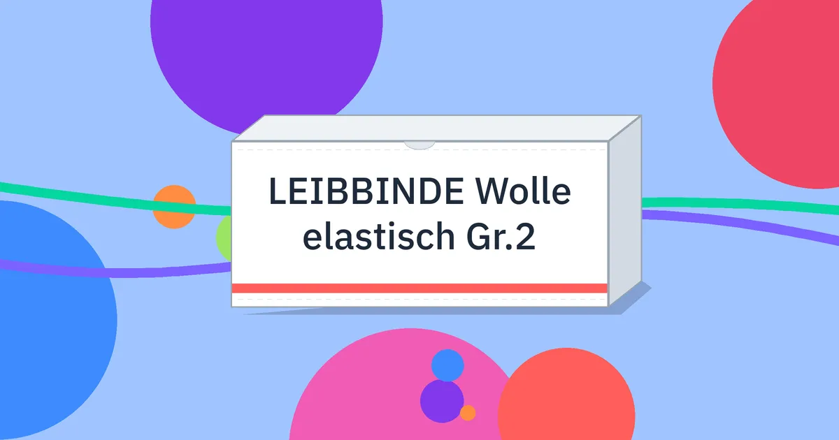 Symbolbild: Packung mit der Aufschrift LEIBBINDE Wolle elastisch Gr.2 (PZN 01966472) – Verfügbarkeit und Bezug in Apotheken in Frankfurt am Main