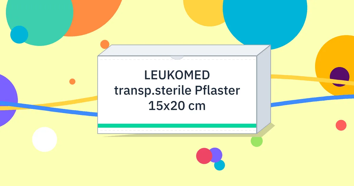 Symbolbild: Packung mit der Aufschrift LEUKOMED transp.sterile Pflaster 15x20 cm (PZN 12657260) – Verfügbarkeit und Bezug in Apotheken in Frankfurt am Main