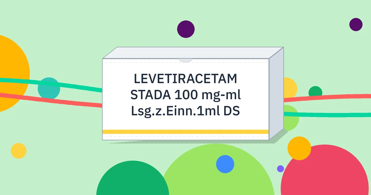 Symbolbild: Packung mit der Aufschrift LEVETIRACETAM STADA 100 mg-ml Lsg.z.Einn.1ml DS (PZN 17934942) – Verfügbarkeit und Bezug in Apotheken in Frankfurt am Main
