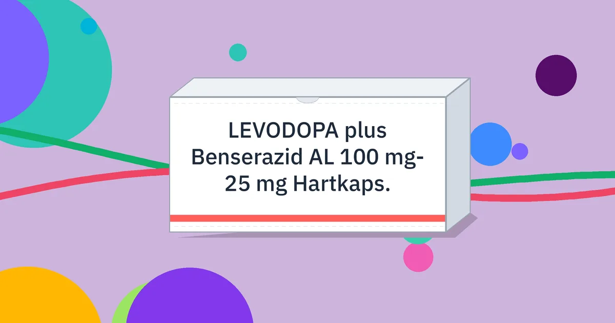 Symbolbild: Packung mit der Aufschrift LEVODOPA plus Benserazid AL 100 mg-25 mg Hartkaps. (PZN 12565776) – Verfügbarkeit und Bezug in Apotheken in Frankfurt am Main