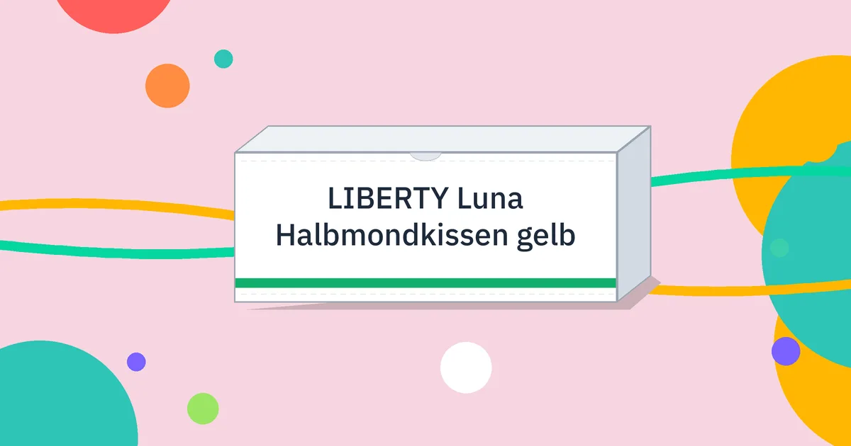 Symbolbild: Packung mit der Aufschrift LIBERTY Luna Halbmondkissen gelb (PZN 10273911) – Verfügbarkeit und Bezug in Apotheken in Frankfurt am Main