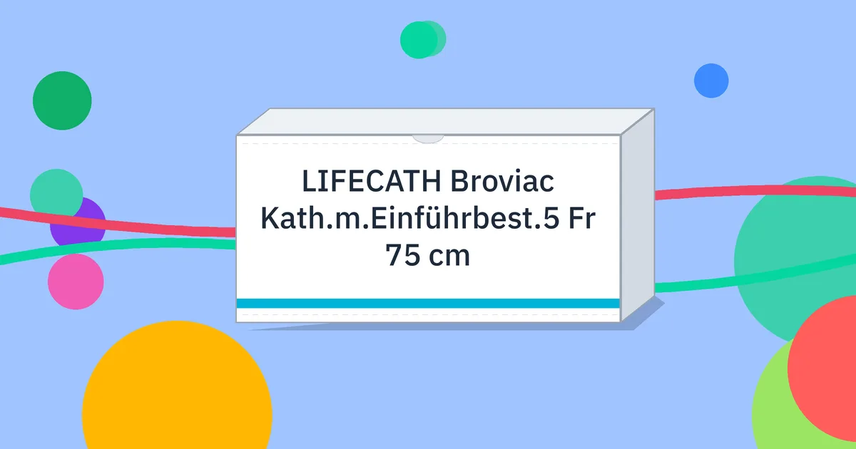 Symbolbild: Packung mit der Aufschrift LIFECATH Broviac Kath.m.Einführbest.5 Fr 75 cm (PZN 09397625) – Verfügbarkeit und Bezug in Apotheken in Frankfurt am Main