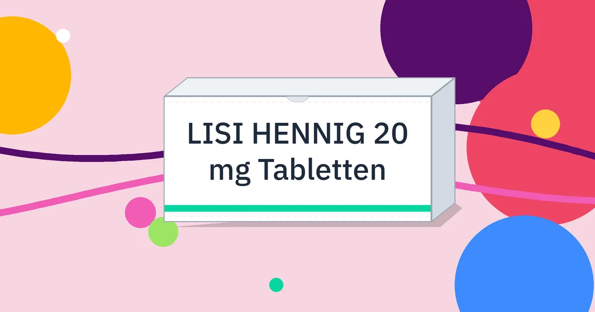 Symbolbild: Packung mit der Aufschrift LISI HENNIG 20 mg Tabletten (PZN 04823477) – Verfügbarkeit und Bezug in Apotheken in Frankfurt am Main