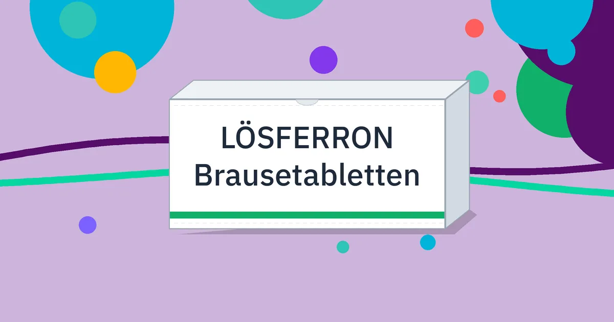 Symbolbild: Packung mit der Aufschrift LÖSFERRON Brausetabletten (PZN 02750001) – Verfügbarkeit und Bezug in Apotheken in Frankfurt am Main