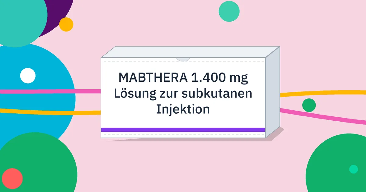 Symbolbild: Packung mit der Aufschrift MABTHERA 1.400 mg Lösung zur subkutanen Injektion (PZN 15612424) – Verfügbarkeit und Bezug in Apotheken in Frankfurt am Main