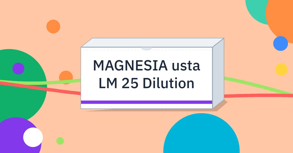 Symbolbild: Packung mit der Aufschrift MAGNESIA usta LM 25 Dilution (PZN 13539114) – Verfügbarkeit und Bezug in Apotheken in Frankfurt am Main