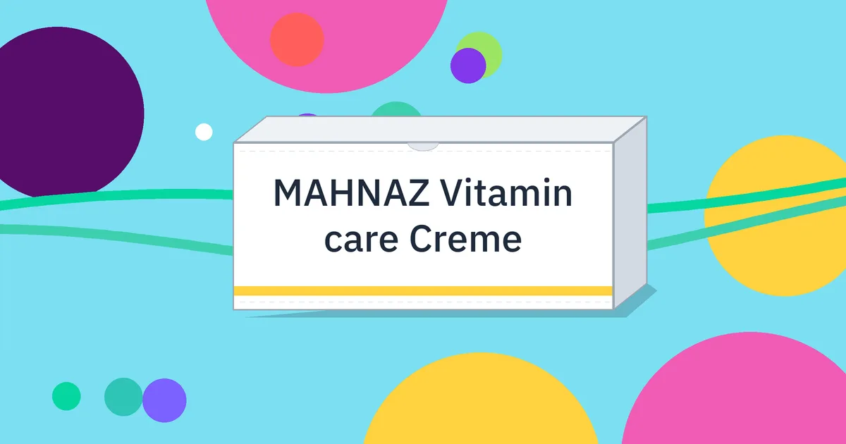 Symbolbild: Packung mit der Aufschrift MAHNAZ Vitamin care Creme (PZN 00247479) – Verfügbarkeit und Bezug in Apotheken in Frankfurt am Main