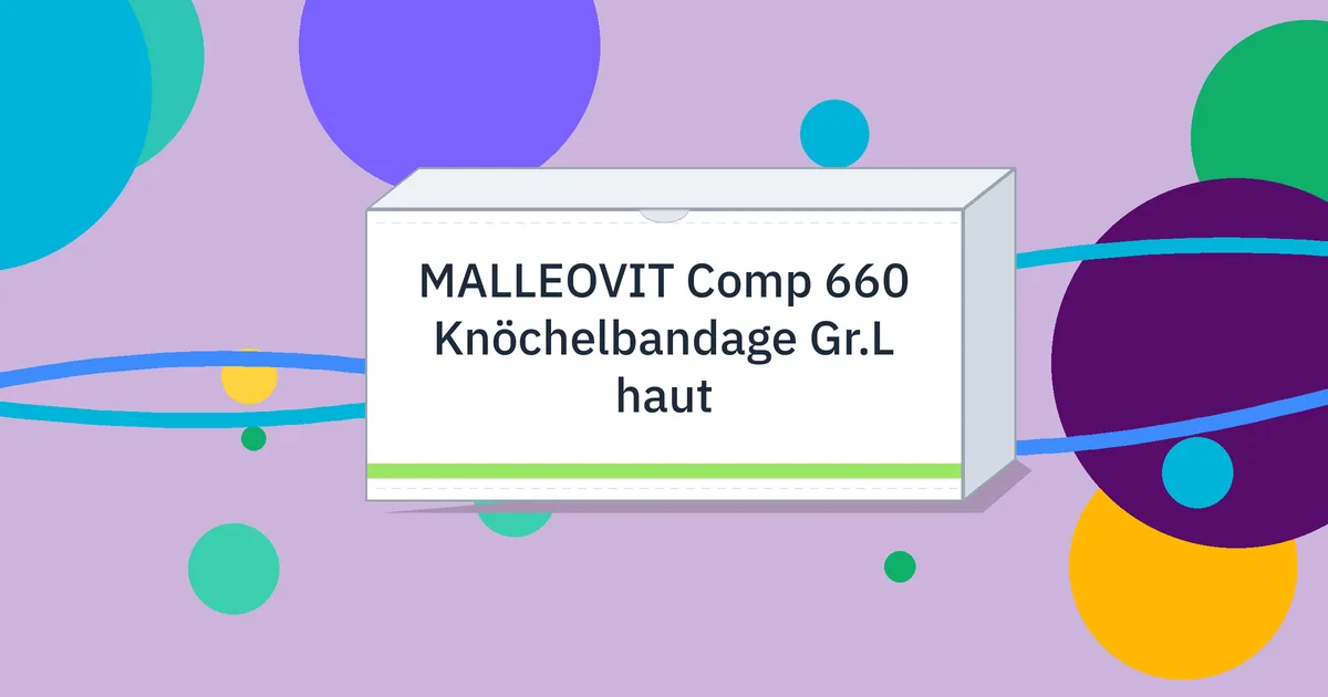 Symbolbild: Packung mit der Aufschrift MALLEOVIT Comp 660 Knöchelbandage Gr.L haut (PZN 09403917) – Verfügbarkeit und Bezug in Apotheken in Frankfurt am Main
