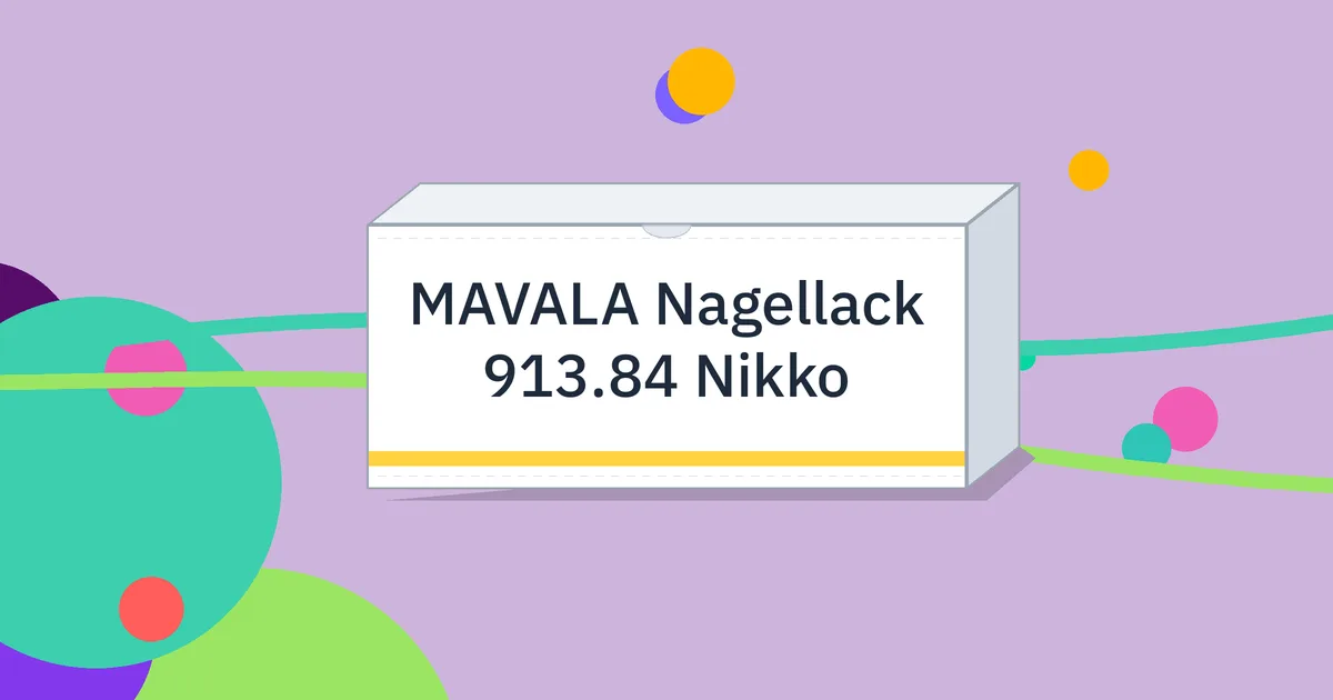 Symbolbild: Packung mit der Aufschrift MAVALA Nagellack 913.84 Nikko (PZN 16810586) – Verfügbarkeit und Bezug in Apotheken in Frankfurt am Main