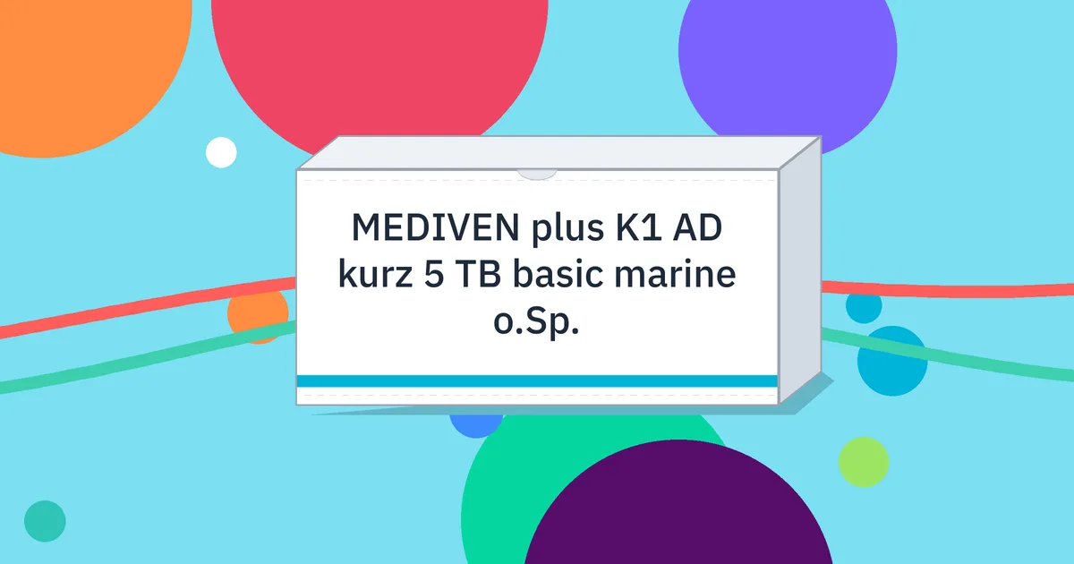 Symbolbild: Packung mit der Aufschrift MEDIVEN plus K1 AD kurz 5 TB basic marine o.Sp. (PZN 15044807) – Verfügbarkeit und Bezug in Apotheken in Frankfurt am Main