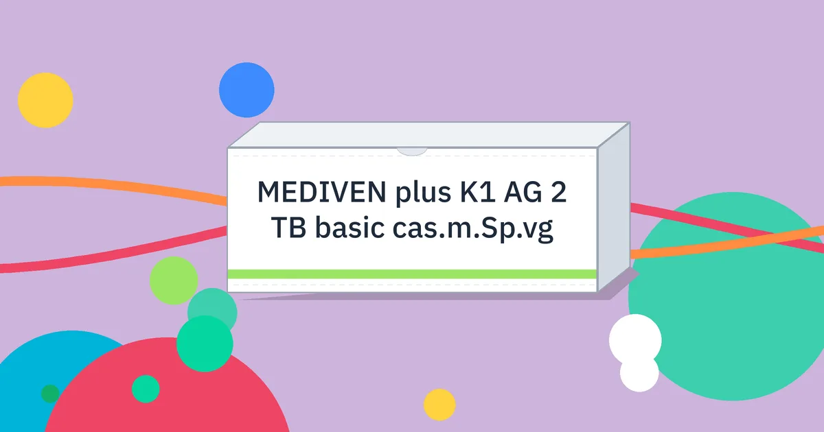 Symbolbild: Packung mit der Aufschrift MEDIVEN plus K1 AG 2 TB basic cas.m.Sp.vg (PZN 15057218) – Verfügbarkeit und Bezug in Apotheken in Frankfurt am Main