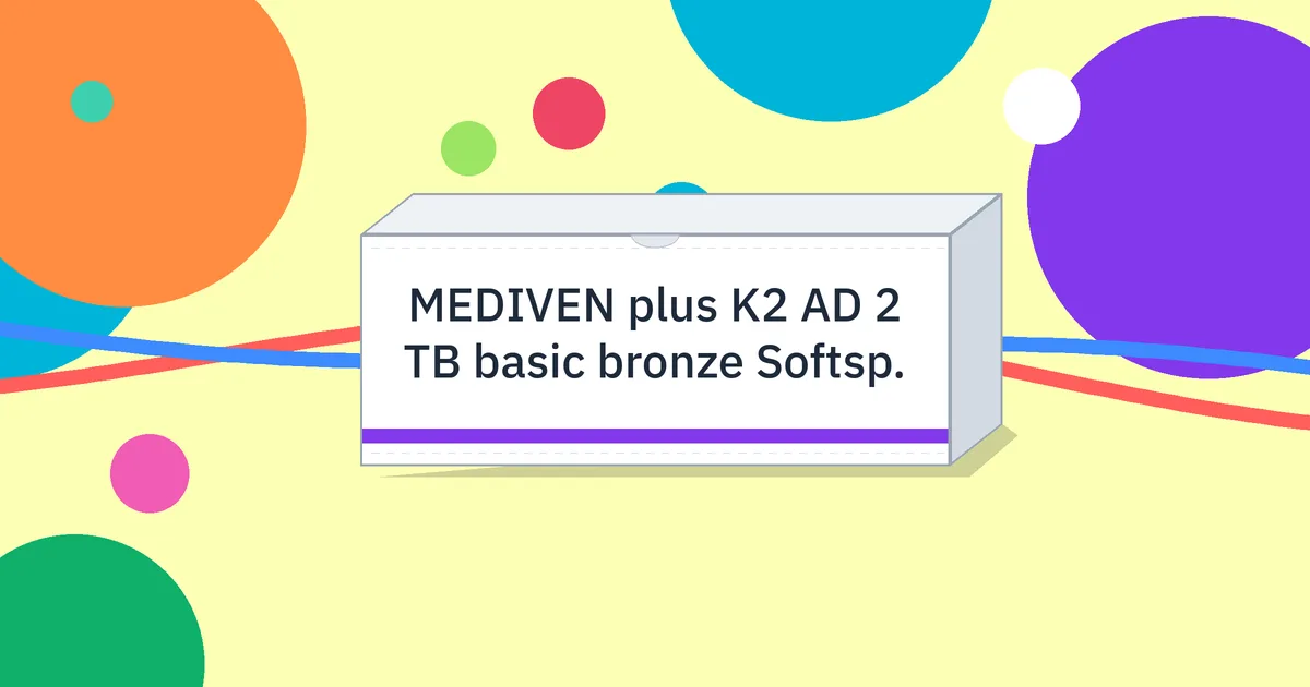 Symbolbild: Packung mit der Aufschrift MEDIVEN plus K2 AD 2 TB basic bronze Softsp. (PZN 15094952) – Verfügbarkeit und Bezug in Apotheken in Frankfurt am Main