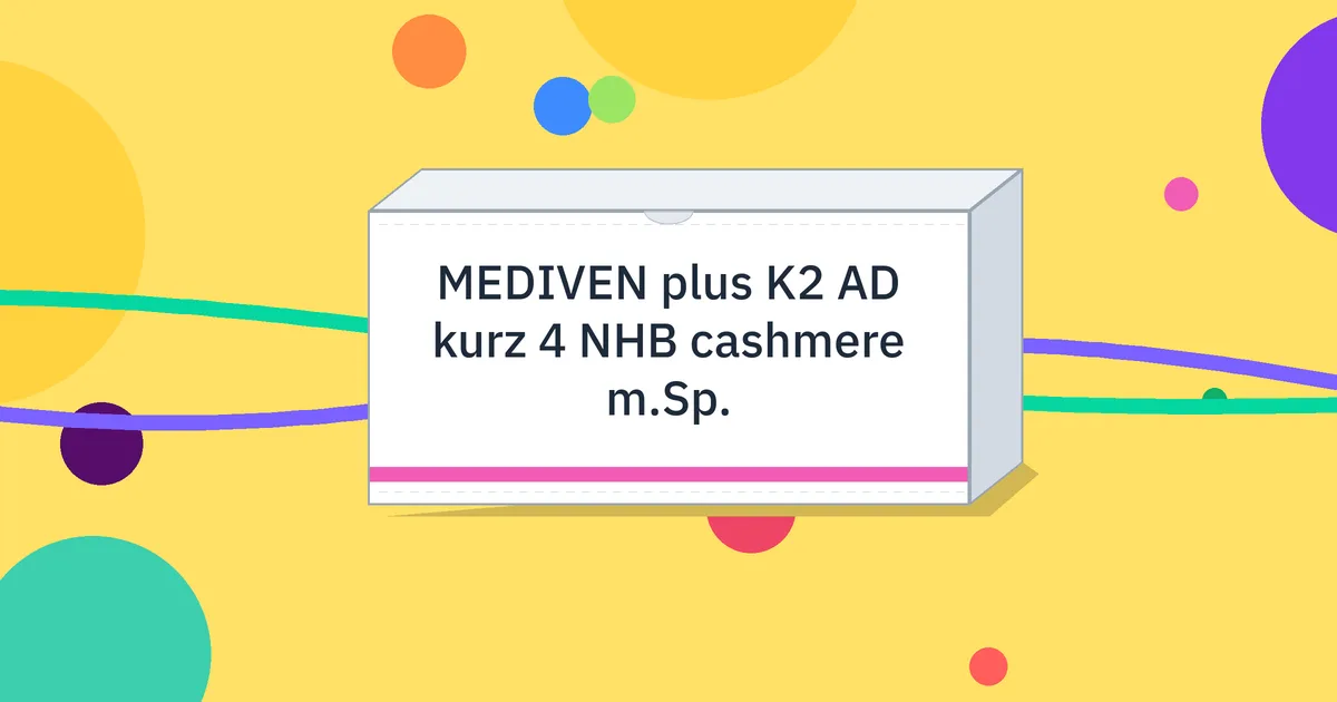 Symbolbild: Packung mit der Aufschrift MEDIVEN plus K2 AD kurz 4 NHB cashmere m.Sp. (PZN 15924974) – Verfügbarkeit und Bezug in Apotheken in Frankfurt am Main