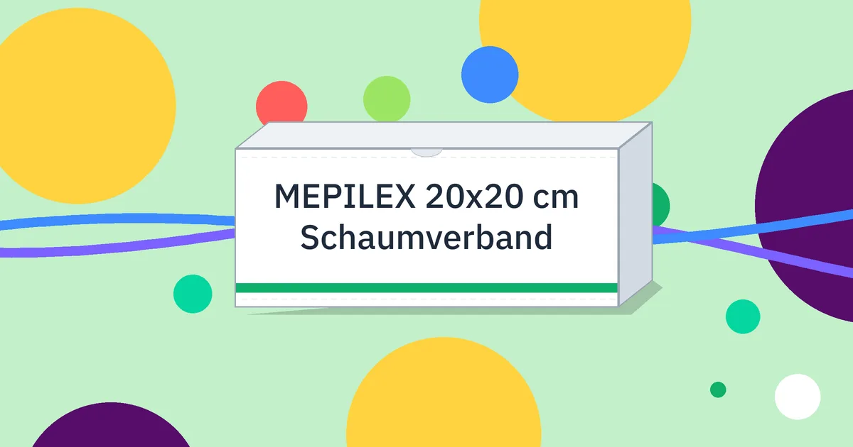 Symbolbild: Packung mit der Aufschrift MEPILEX 20x20 cm Schaumverband (PZN 18268341) – Verfügbarkeit und Bezug in Apotheken in Frankfurt am Main