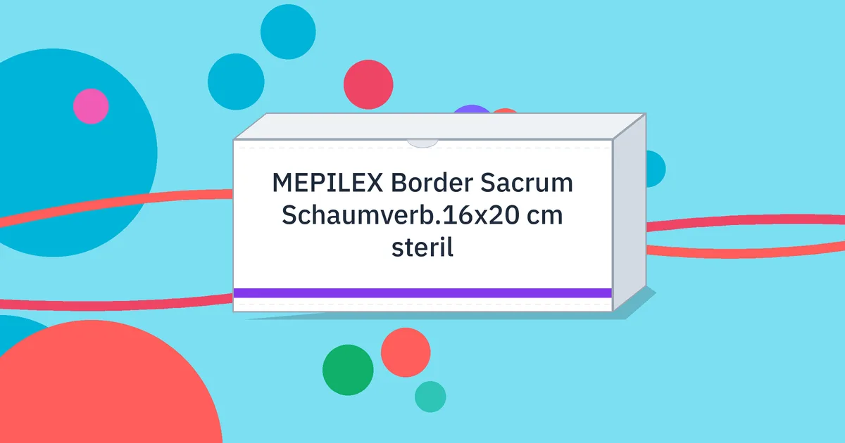 Symbolbild: Packung mit der Aufschrift MEPILEX Border Sacrum Schaumverb.16x20 cm steril (PZN 17452278) – Verfügbarkeit und Bezug in Apotheken in Frankfurt am Main
