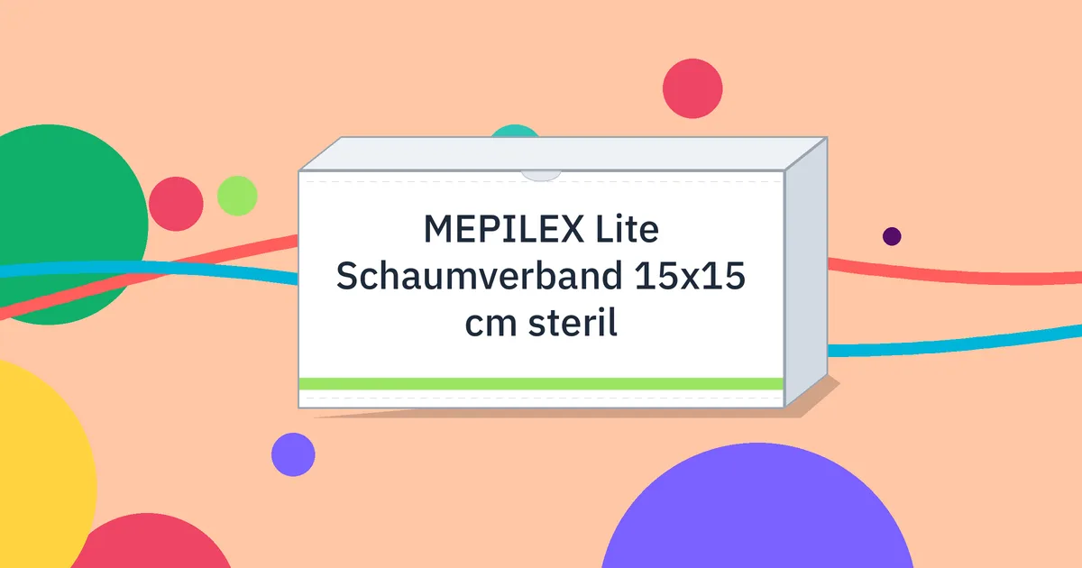 Symbolbild: Packung mit der Aufschrift MEPILEX Lite Schaumverband 15x15 cm steril (PZN 14032423) – Verfügbarkeit und Bezug in Apotheken in Frankfurt am Main