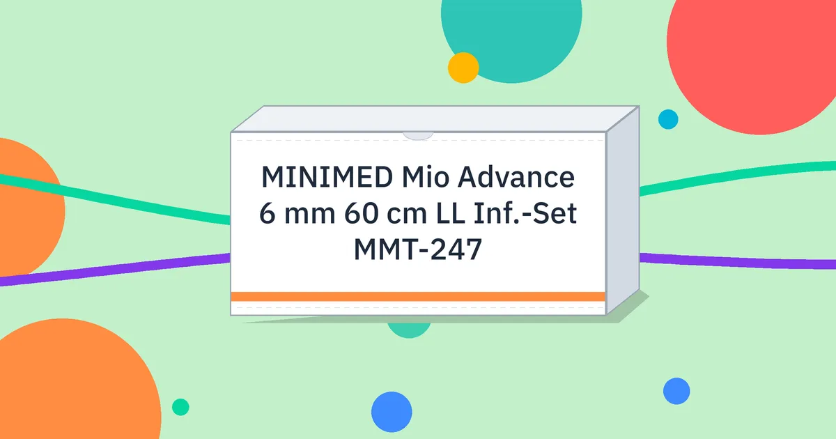 Symbolbild: Packung mit der Aufschrift MINIMED Mio Advance 6 mm 60 cm LL Inf.-Set MMT-247 (PZN 16333212) – Verfügbarkeit und Bezug in Apotheken in Frankfurt am Main