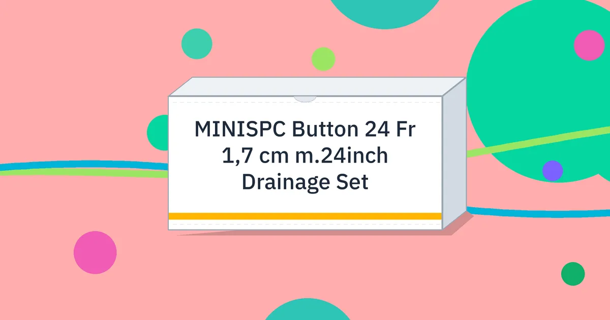 Symbolbild: Packung mit der Aufschrift MINISPC Button 24 Fr 1,7 cm m.24inch Drainage Set (PZN 20822448) – Verfügbarkeit und Bezug in Apotheken in Frankfurt am Main