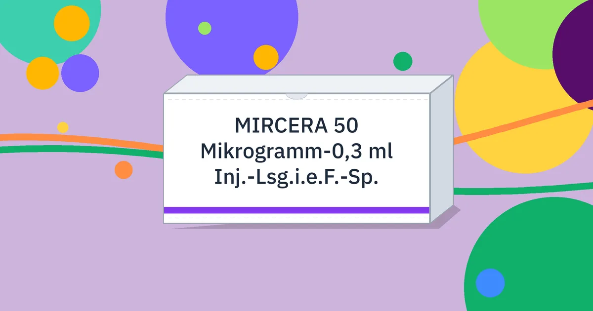Symbolbild: Packung mit der Aufschrift MIRCERA 50 Mikrogramm-0,3 ml Inj.-Lsg.i.e.F.-Sp. (PZN 17887013) – Verfügbarkeit und Bezug in Apotheken in Frankfurt am Main