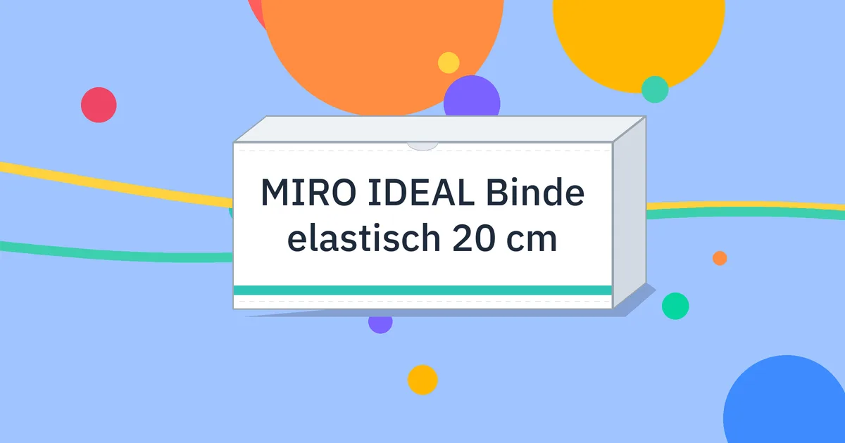 Symbolbild: Packung mit der Aufschrift MIRO IDEAL Binde elastisch 20 cm (PZN 03429985) – Verfügbarkeit und Bezug in Apotheken in Frankfurt am Main