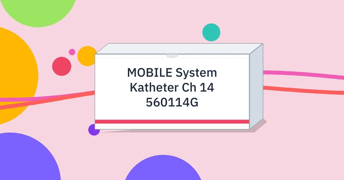 Symbolbild: Packung mit der Aufschrift MOBILE System Katheter Ch 14 560114G (PZN 07409212) – Verfügbarkeit und Bezug in Apotheken in Frankfurt am Main