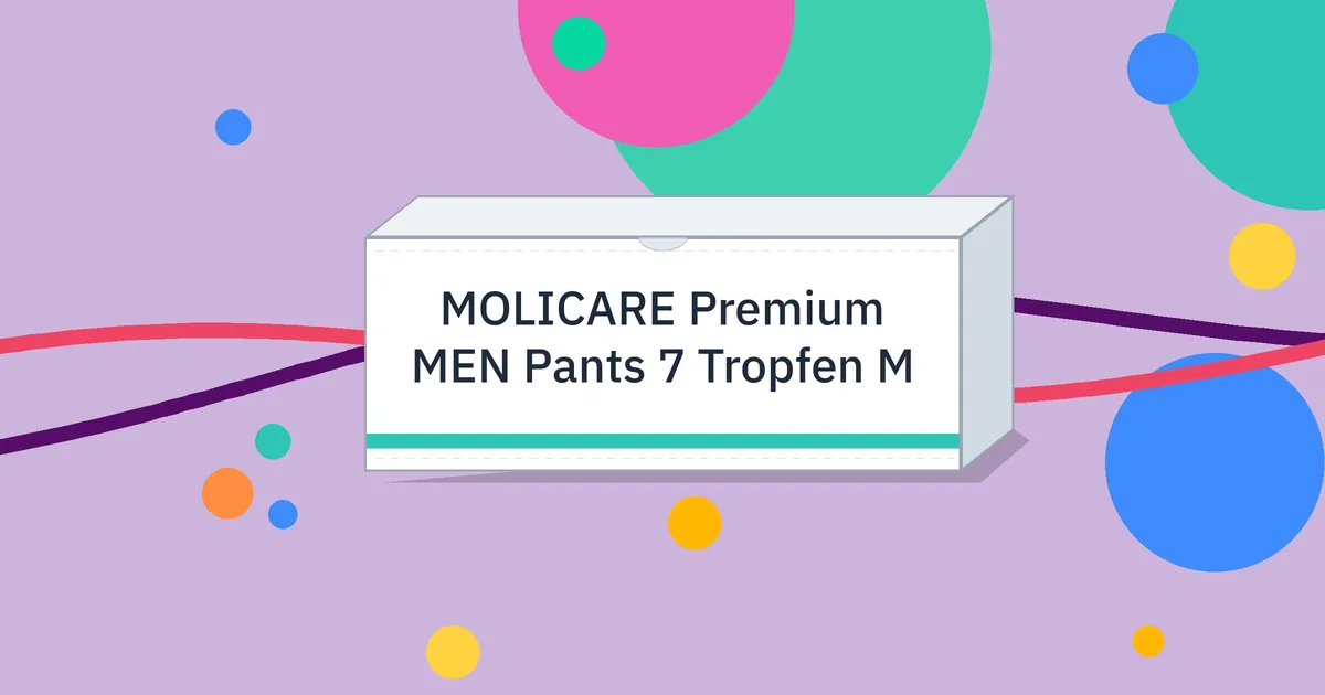 Symbolbild: Packung mit der Aufschrift MOLICARE Premium MEN Pants 7 Tropfen M (PZN 14022471) – Verfügbarkeit und Bezug in Apotheken in Frankfurt am Main