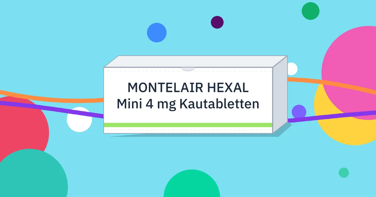 Symbolbild: Packung mit der Aufschrift MONTELAIR HEXAL Mini 4 mg Kautabletten (PZN 00232704) – Verfügbarkeit und Bezug in Apotheken in Frankfurt am Main