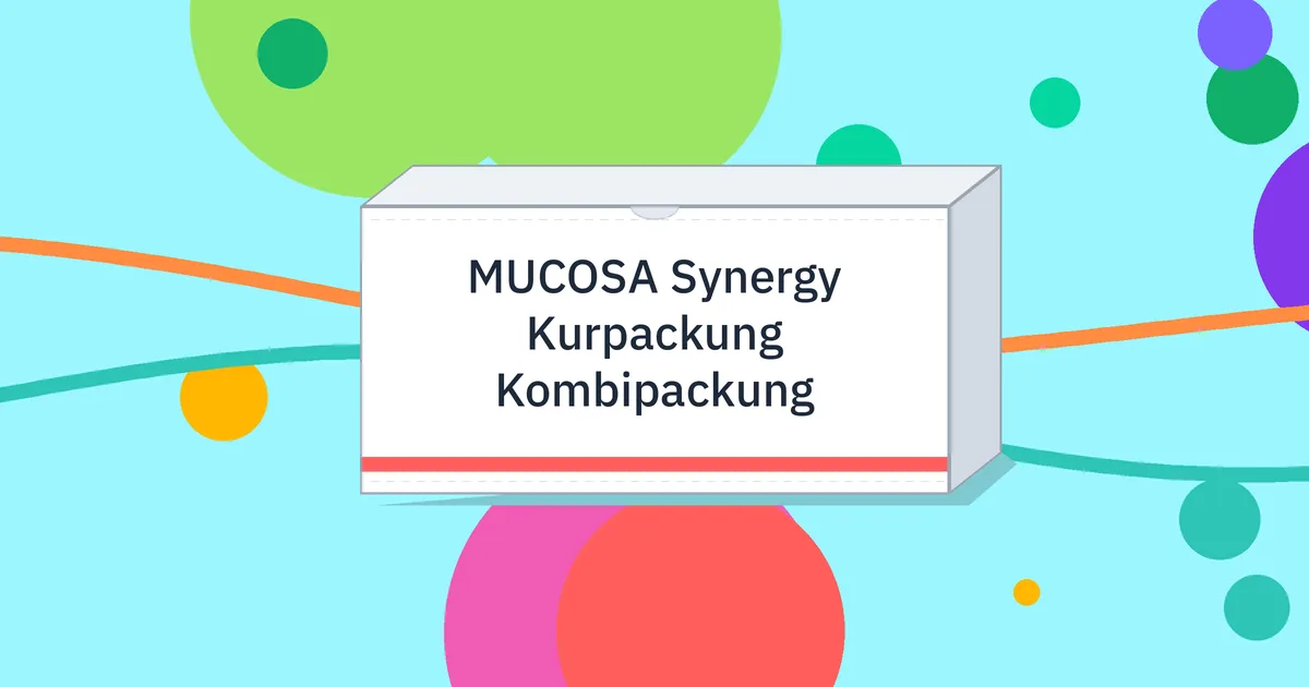 Symbolbild: Packung mit der Aufschrift MUCOSA Synergy Kurpackung Kombipackung (PZN 18861961) – Verfügbarkeit und Bezug in Apotheken in Frankfurt am Main
