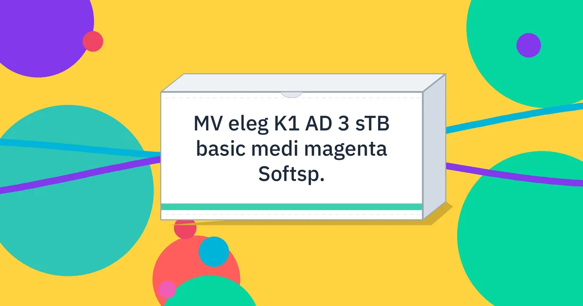 Symbolbild: Packung mit der Aufschrift MV eleg K1 AD 3 sTB basic medi magenta Softsp. (PZN 14618991) – Verfügbarkeit und Bezug in Apotheken in Frankfurt am Main