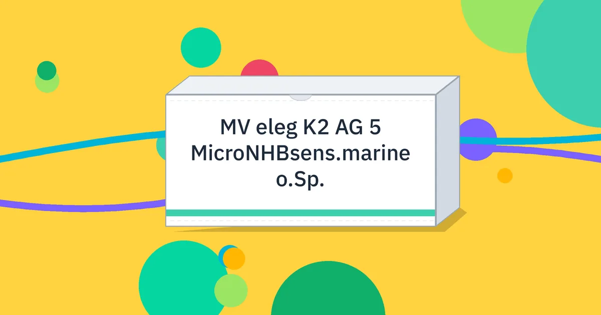 Symbolbild: Packung mit der Aufschrift MV eleg K2 AG 5 MicroNHBsens.marine o.Sp. (PZN 15724471) – Verfügbarkeit und Bezug in Apotheken in Frankfurt am Main