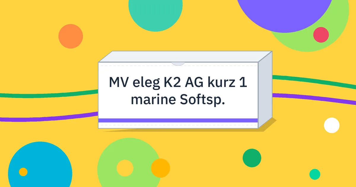 Symbolbild: Packung mit der Aufschrift MV eleg K2 AG kurz 1 marine Softsp. (PZN 14608136) – Verfügbarkeit und Bezug in Apotheken in Frankfurt am Main