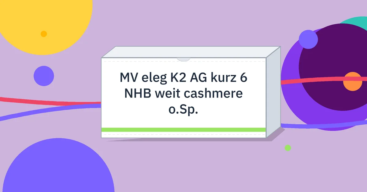 Symbolbild: Packung mit der Aufschrift MV eleg K2 AG kurz 6 NHB weit cashmere o.Sp. (PZN 15714159) – Verfügbarkeit und Bezug in Apotheken in Frankfurt am Main