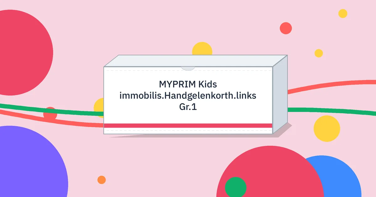 Symbolbild: Packung mit der Aufschrift MYPRIM Kids immobilis.Handgelenkorth.links Gr.1 (PZN 17879539) – Verfügbarkeit und Bezug in Apotheken in Frankfurt am Main