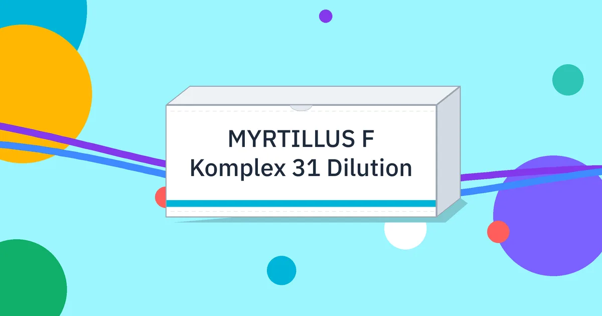 Symbolbild: Packung mit der Aufschrift MYRTILLUS F Komplex 31 Dilution (PZN 01012778) – Verfügbarkeit und Bezug in Apotheken in Frankfurt am Main