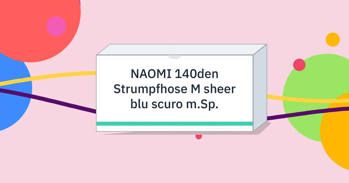 Symbolbild: Packung mit der Aufschrift NAOMI 140den Strumpfhose M sheer blu scuro m.Sp. (PZN 16177769) – Verfügbarkeit und Bezug in Apotheken in Frankfurt am Main