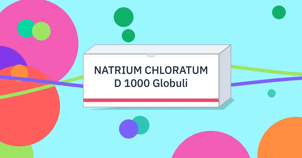 Symbolbild: Packung mit der Aufschrift NATRIUM CHLORATUM D 1000 Globuli (PZN 04228668) – Verfügbarkeit und Bezug in Apotheken in Frankfurt am Main