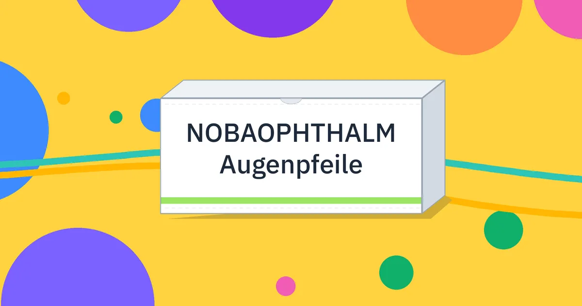 Symbolbild: Packung mit der Aufschrift NOBAOPHTHALM Augenpfeile (PZN 19096310) – Verfügbarkeit und Bezug in Apotheken in Frankfurt am Main